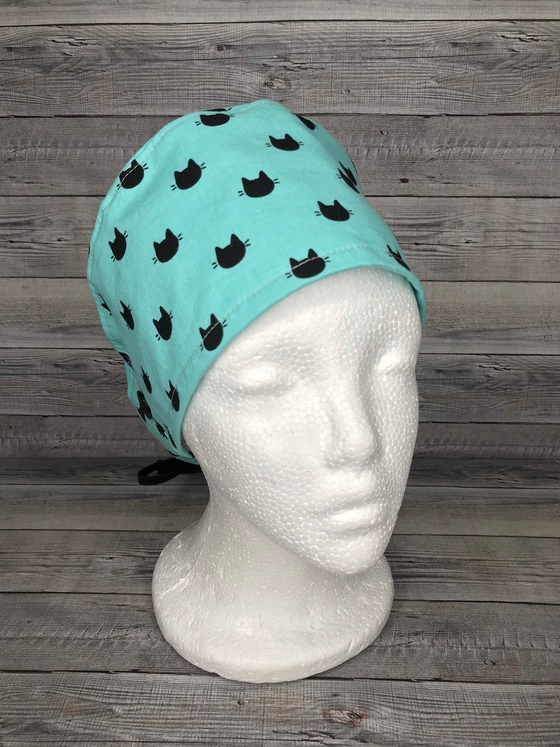 Cat Scrub Cap/ Cat Nurse Hat /nurse Hat W Buttons /unisex - Etsy