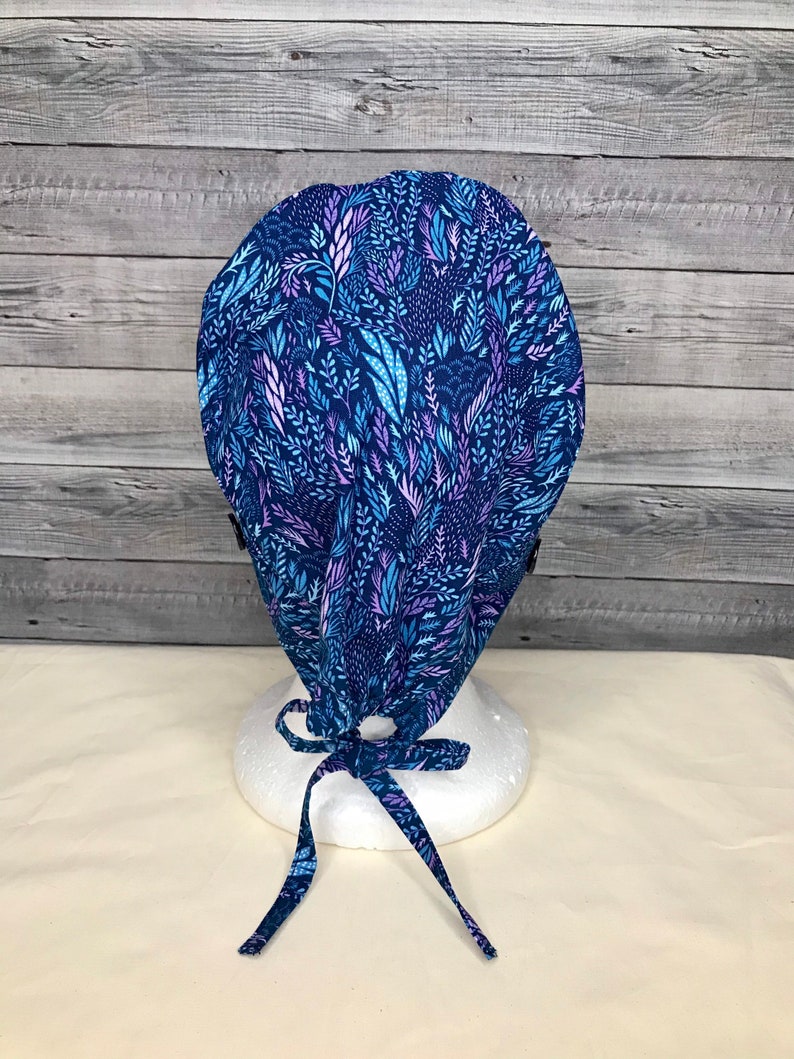 Oceanic Floral Scrub Cap/ Scrub Cap W Buttons / Female Scrub - Etsy