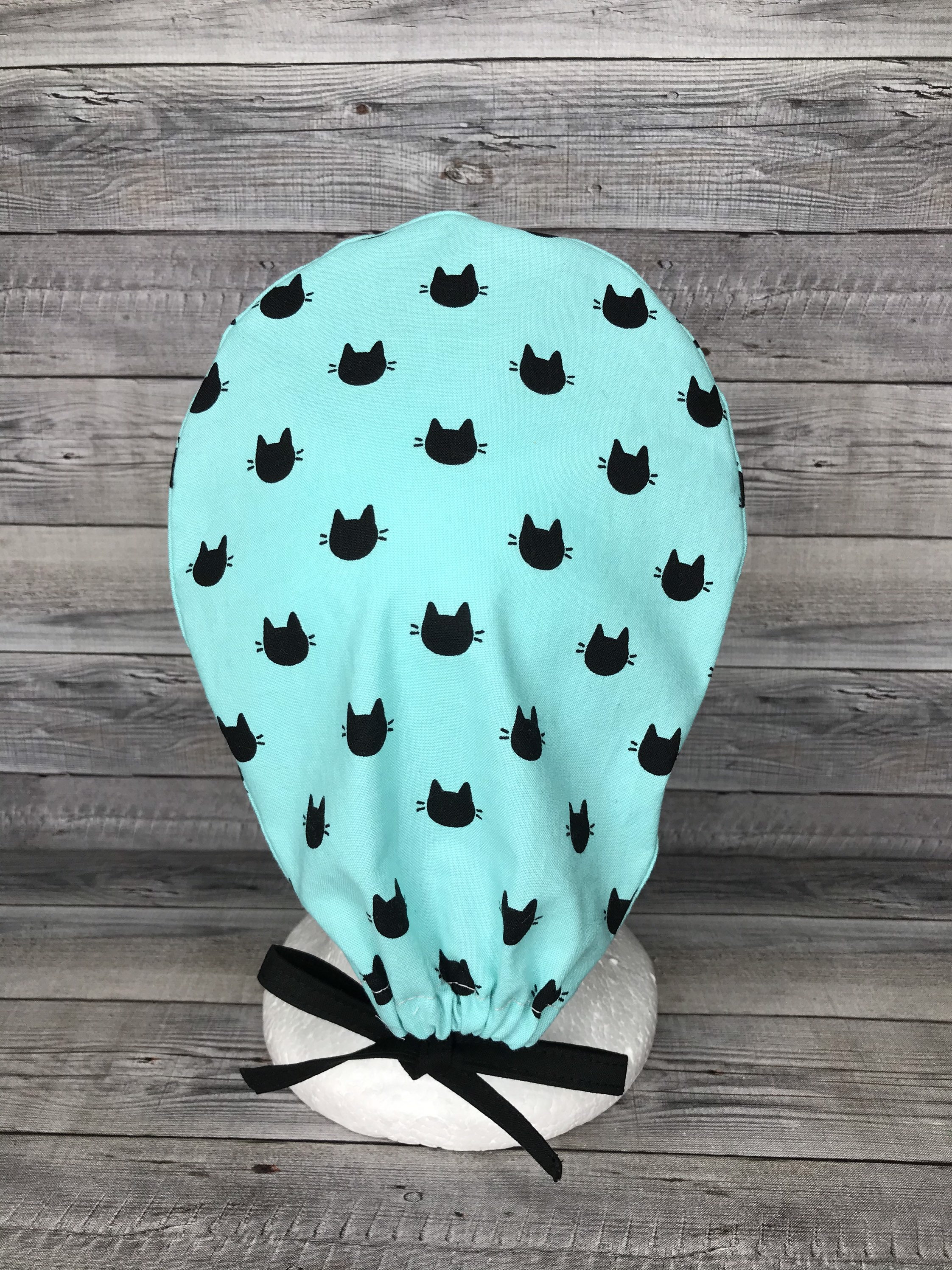 Cat scrub cap/ cat nurse hat /nurse hat w buttons /unisex | Etsy