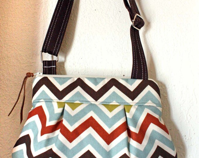 Crossbody Pleat Chevron Pouch/ Small Purse// Nautical Stripe / - Etsy