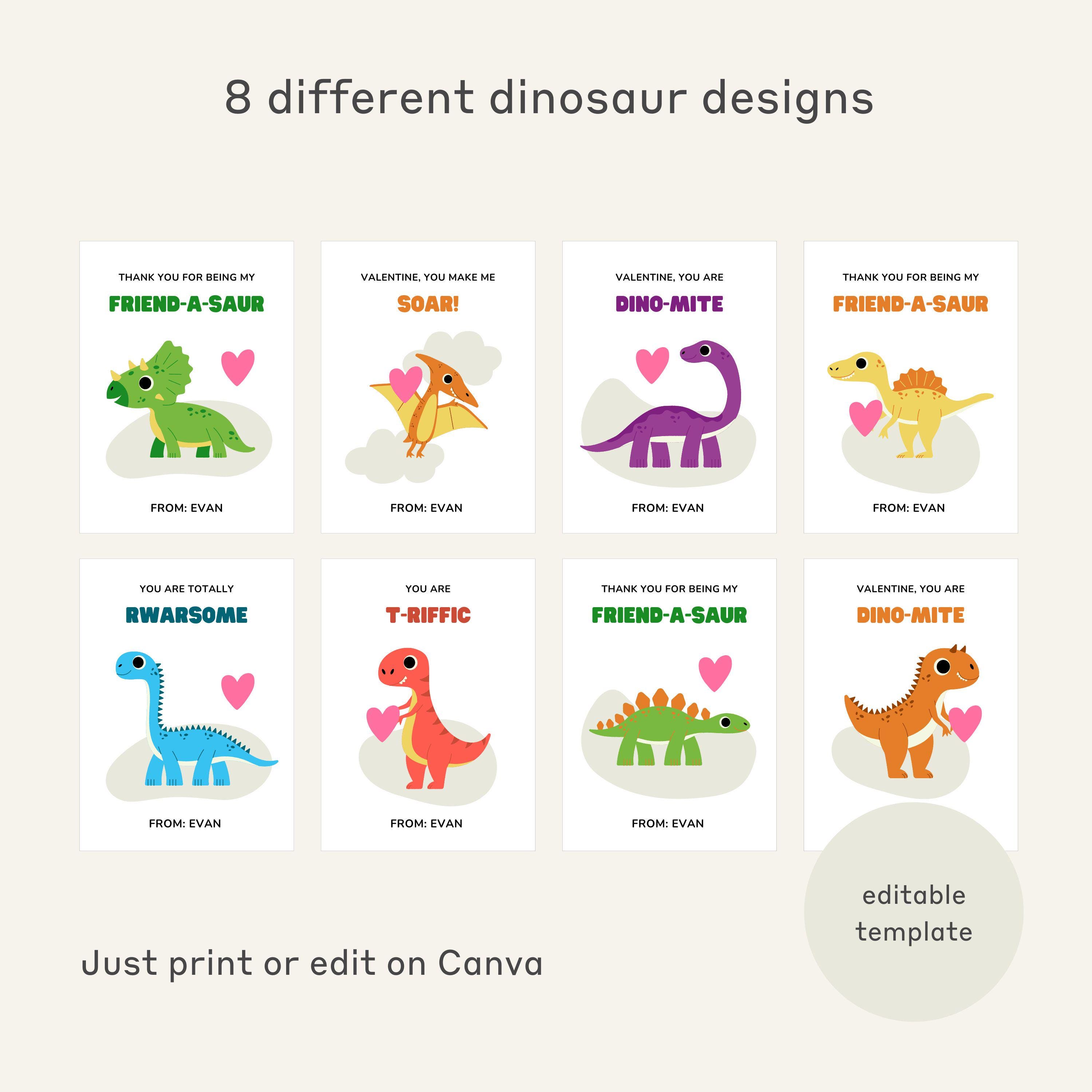 Dinosaur Valentine's Day Cards, Kids Dinosaur Valentines Day Cards ...