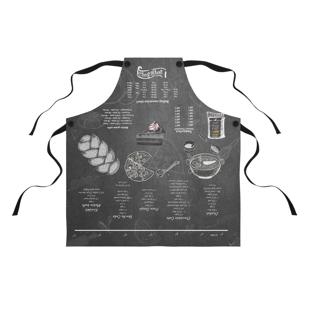 Kitchen Apron, Smart Chef Apron With Conversion Chart, Ruler ...