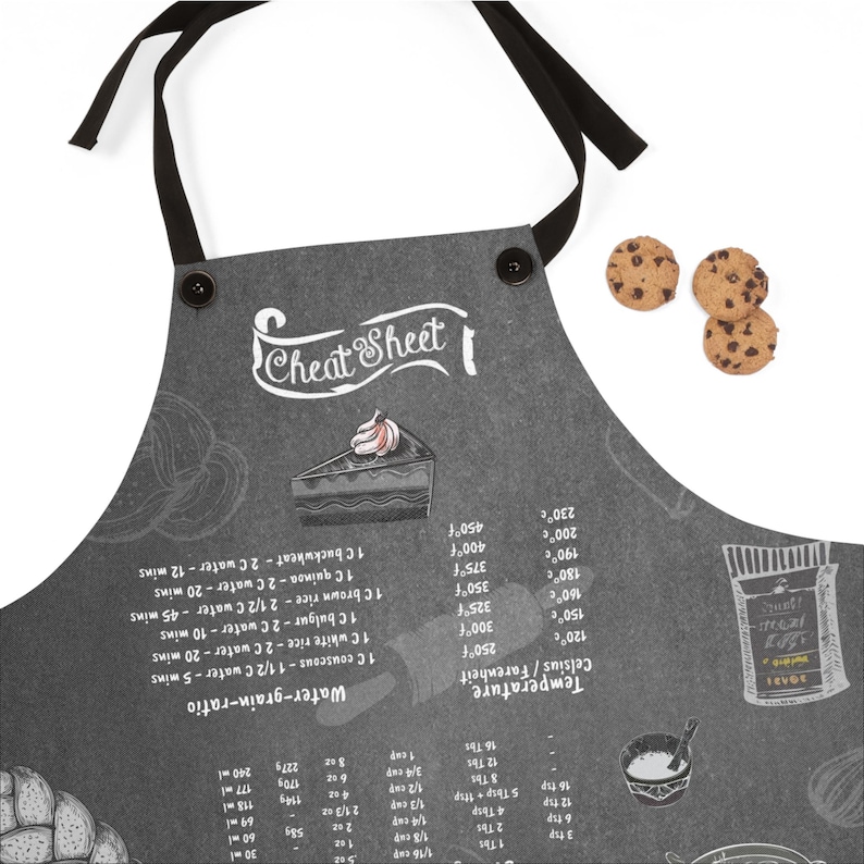 Chef Apron With Baking Conversion Chart, Recipe Guide - Etsy