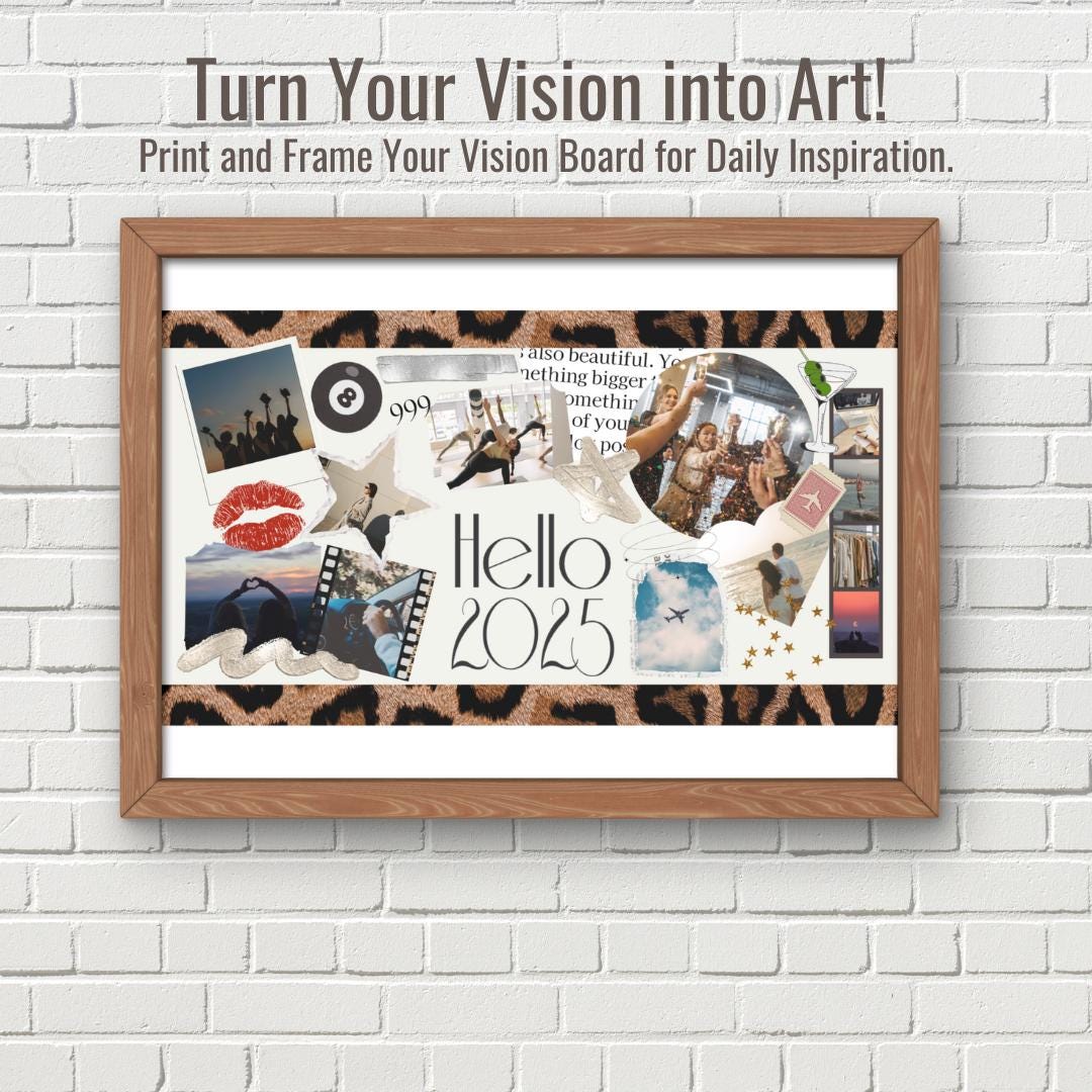 Customizable Digital Vision Board Template Canva Vision Board ...