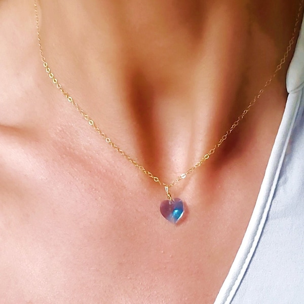 Blue Heart Necklace - Etsy