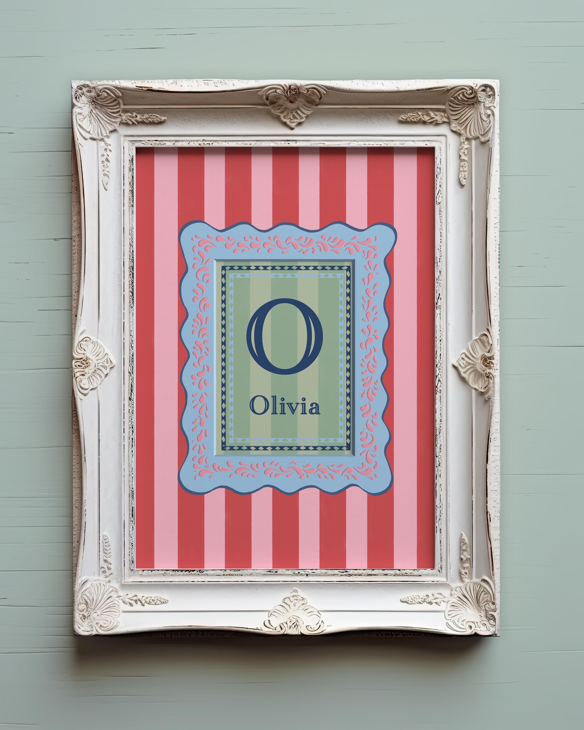 PRINTABLE Name Poster Baby Girl Gift, Pink Letter Sign, Cottagecore ...