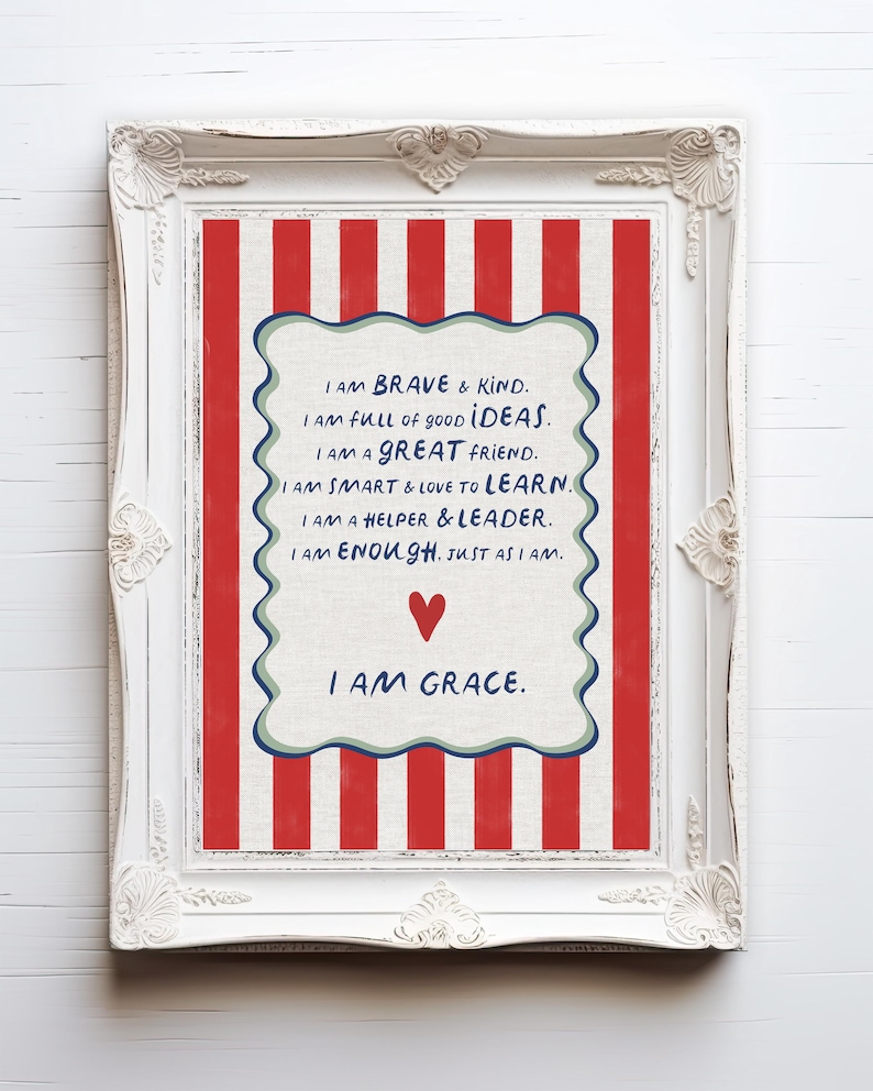 Custom Affirmations Poster, Personalised Nursery Print, Baby Room Decor ...