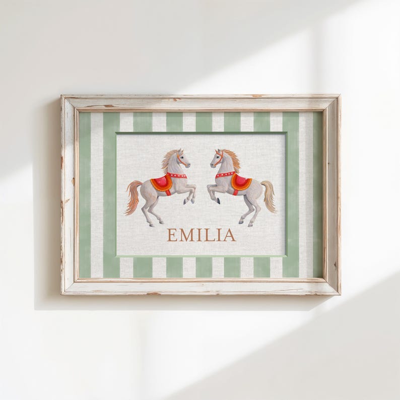 Carousel Horse Nursery Art: Custom Name Sign (digital Download) - Etsy