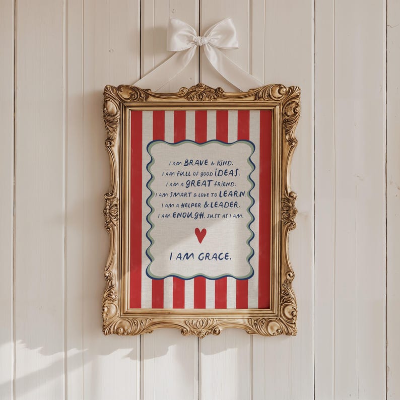 Custom Affirmations Poster, Personalised Nursery Print, Baby Room Decor ...