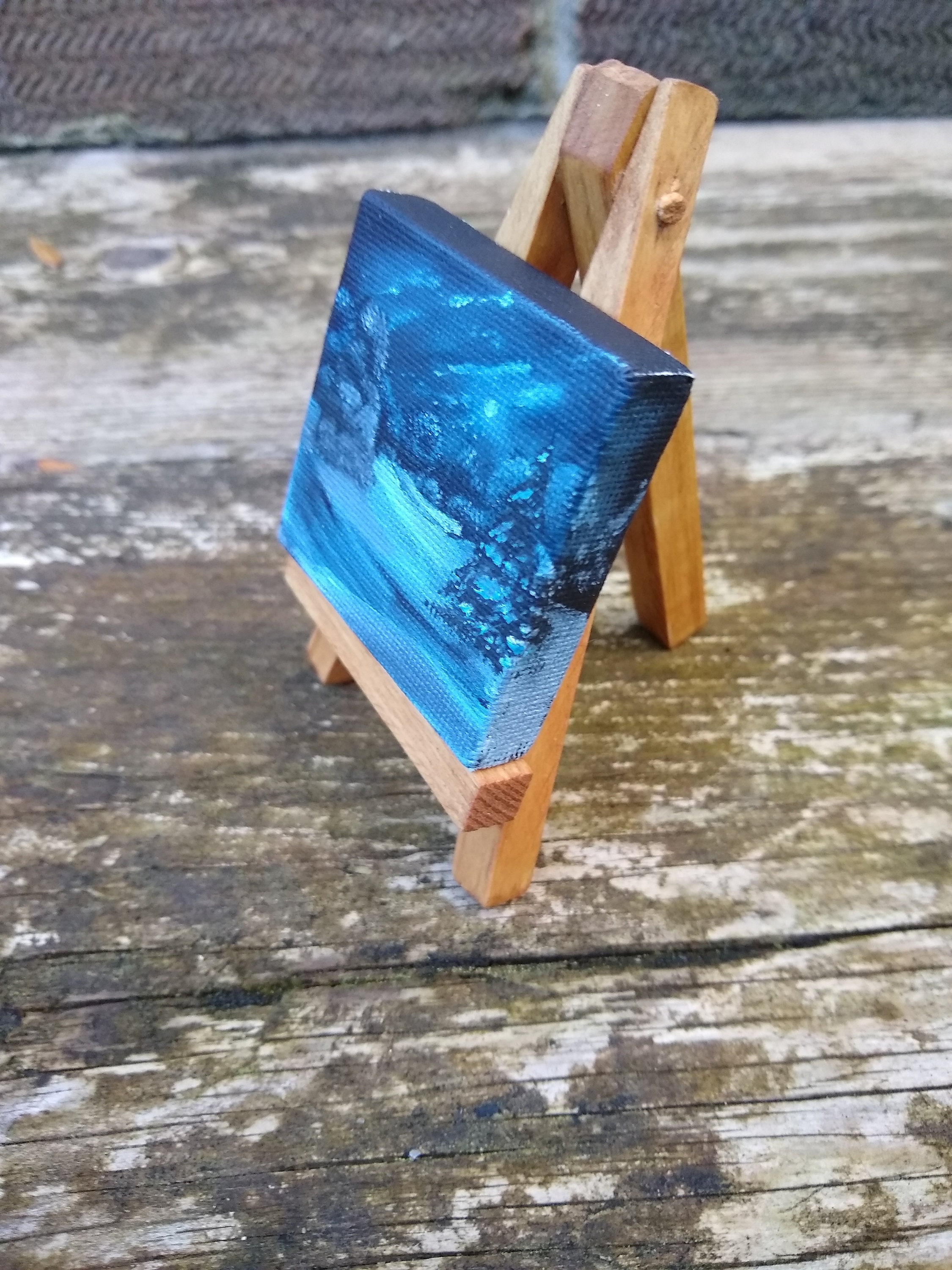 Original Painting, Miniature Landscape Moonlit Snowy Scene - Etsy