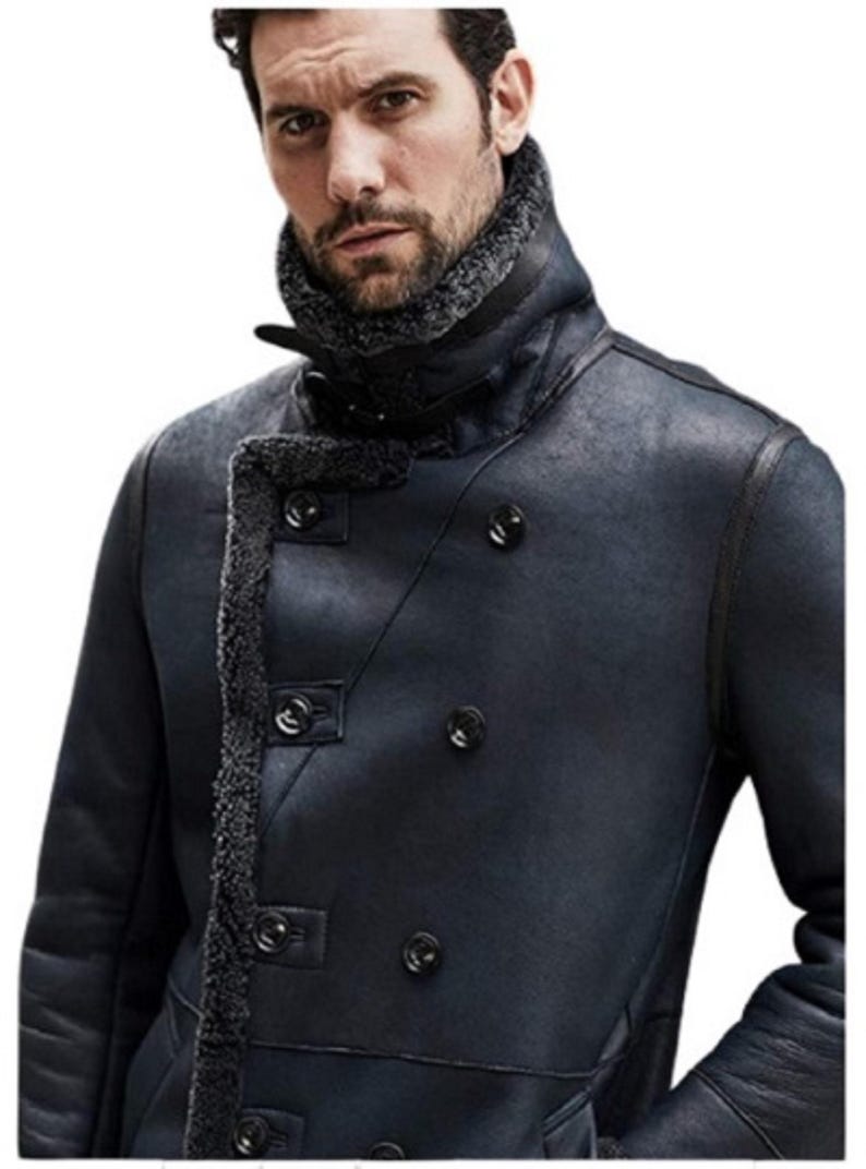Mens Shearling Coat: Long Sheepskin Leather Winter Coat - Etsy