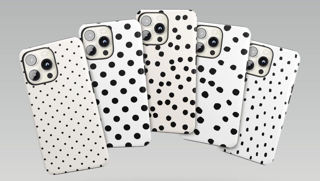Polka Dot Tough Case Dots Snap Case for iPhone 17pro, 16, 15, 14, 13 ...