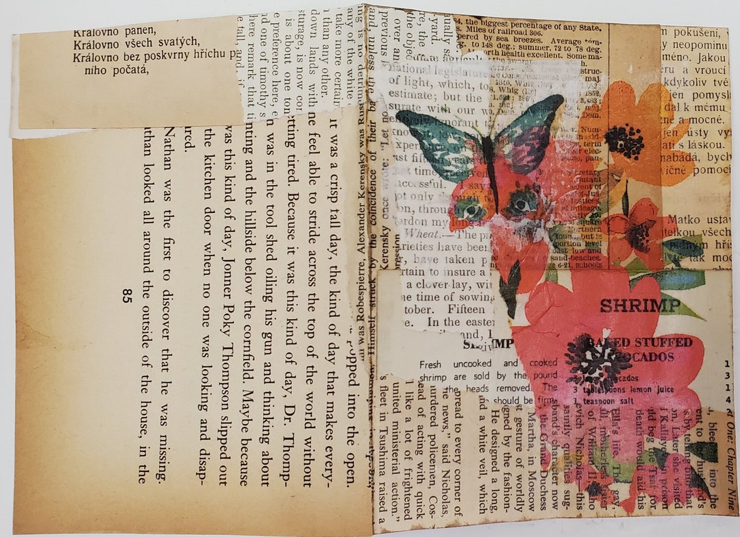 Printable Vintage Text CARDS set of Four Original Cards - Etsy