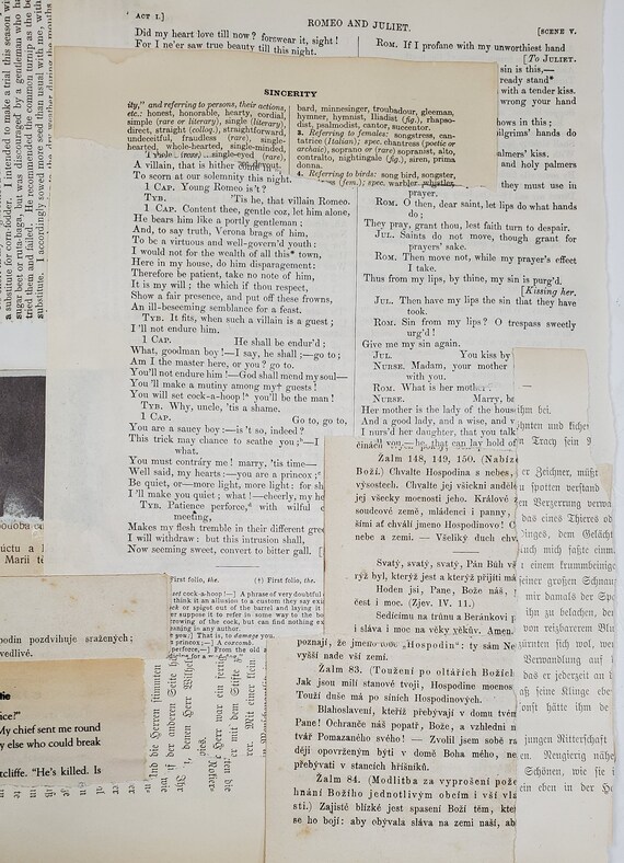 Printable Vintage Text Pages | Etsy