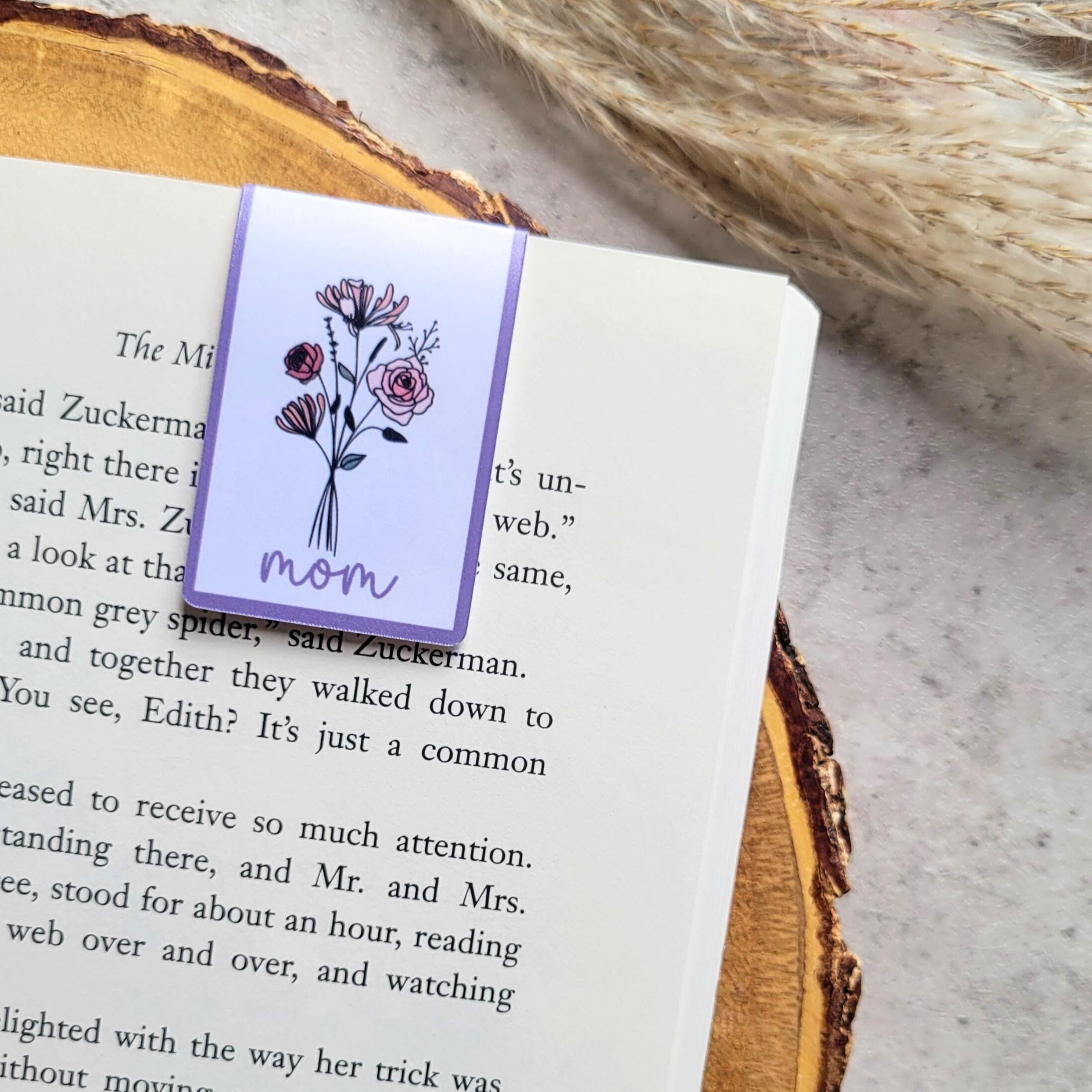 Birth Month Flower Name Magnetic Bookmark, Book Lover Gift ...