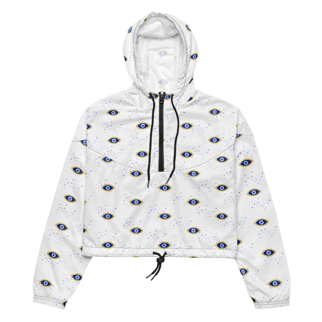 The "evil Eyes" Women’s Cropped Windbreaker - Etsy