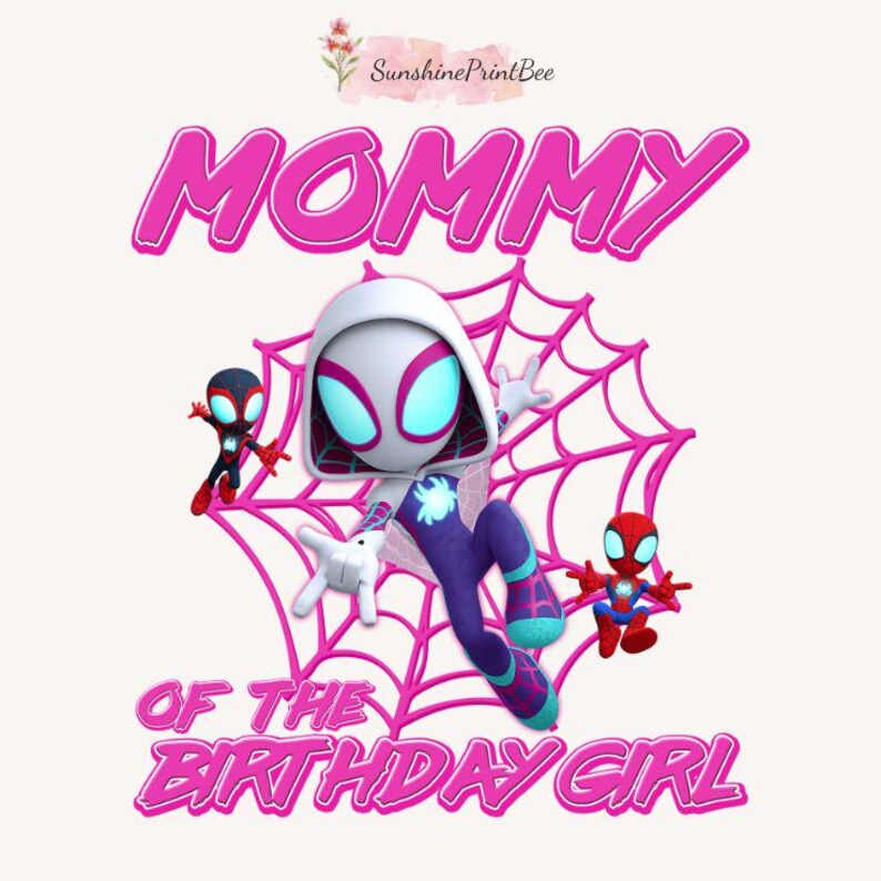 Spidey Birthday Girl Family Digital File, Ghost Spider Gwen PNG, Spidey ...