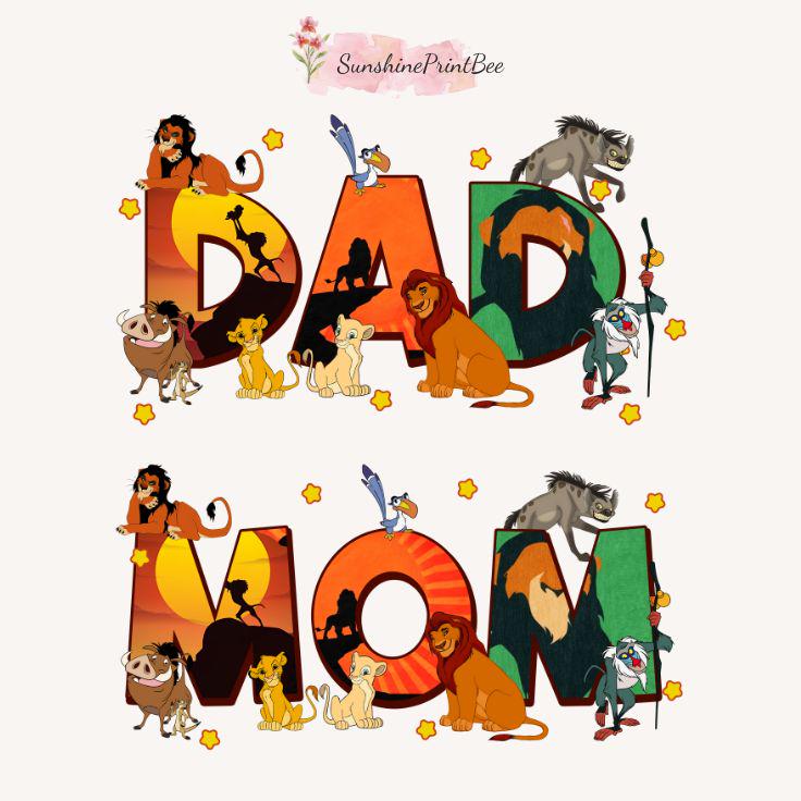Lion King Family Birthday PNG, Simba Family Digital File, Lion King ...