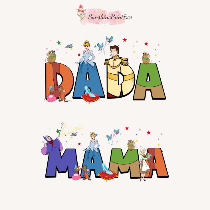 Cinderella Princess and the Prince Theme Alphabet PNG, Cinderella Art ...
