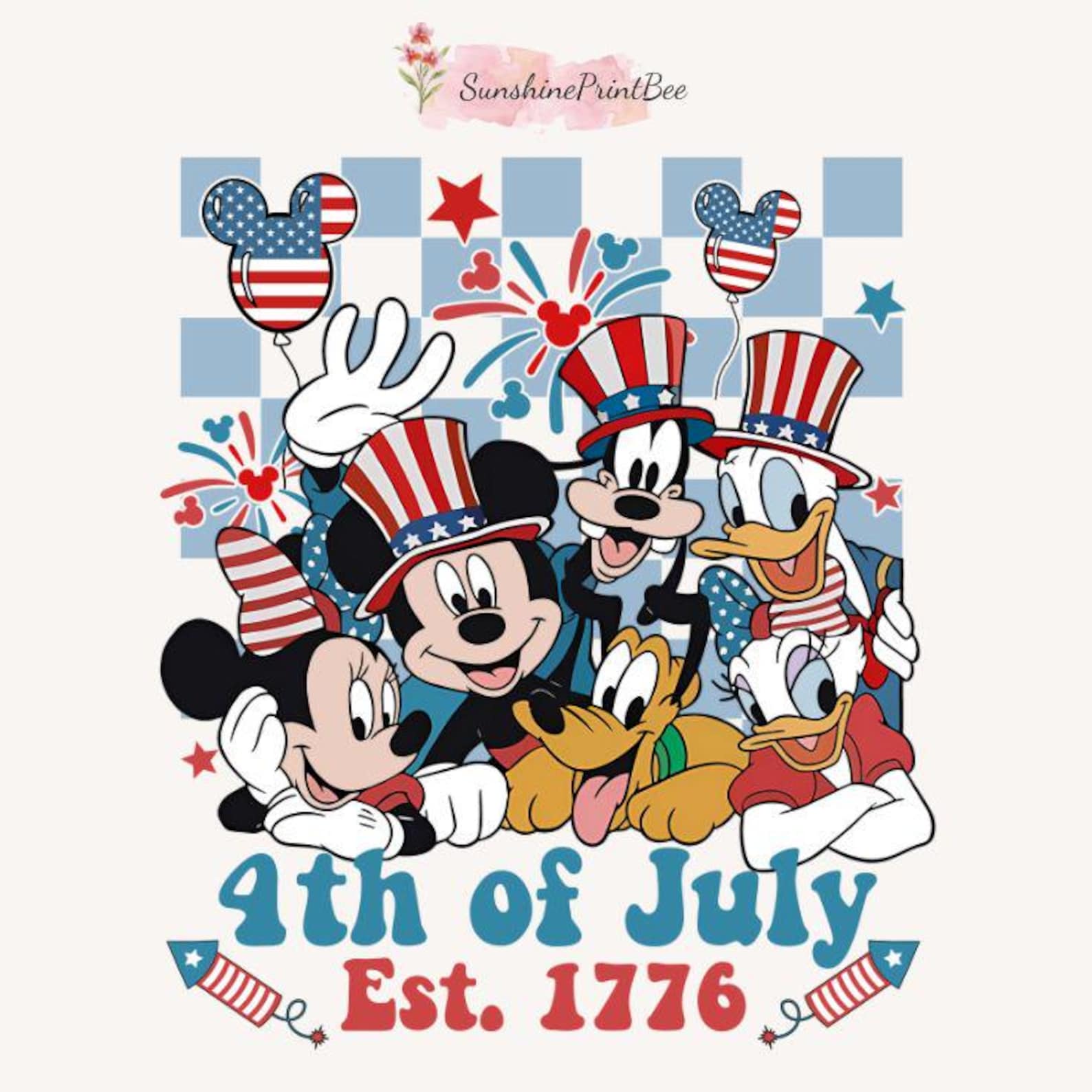 4th of July Mickey and Friends Png,mickey Independence Day Png, Fourth ...