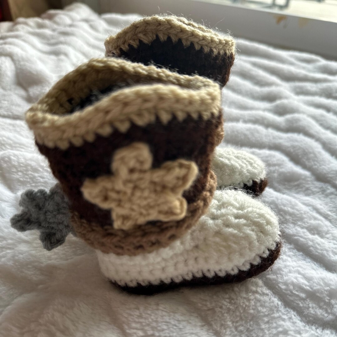 Handmade Crochet Baby Cowboy Booties – Gender Neutral Western Boots - Etsy