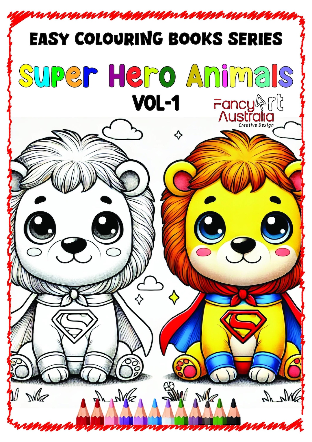 Easy Colouring Books Series - Super Hero Animals - VOL 1 (20 Pages ...