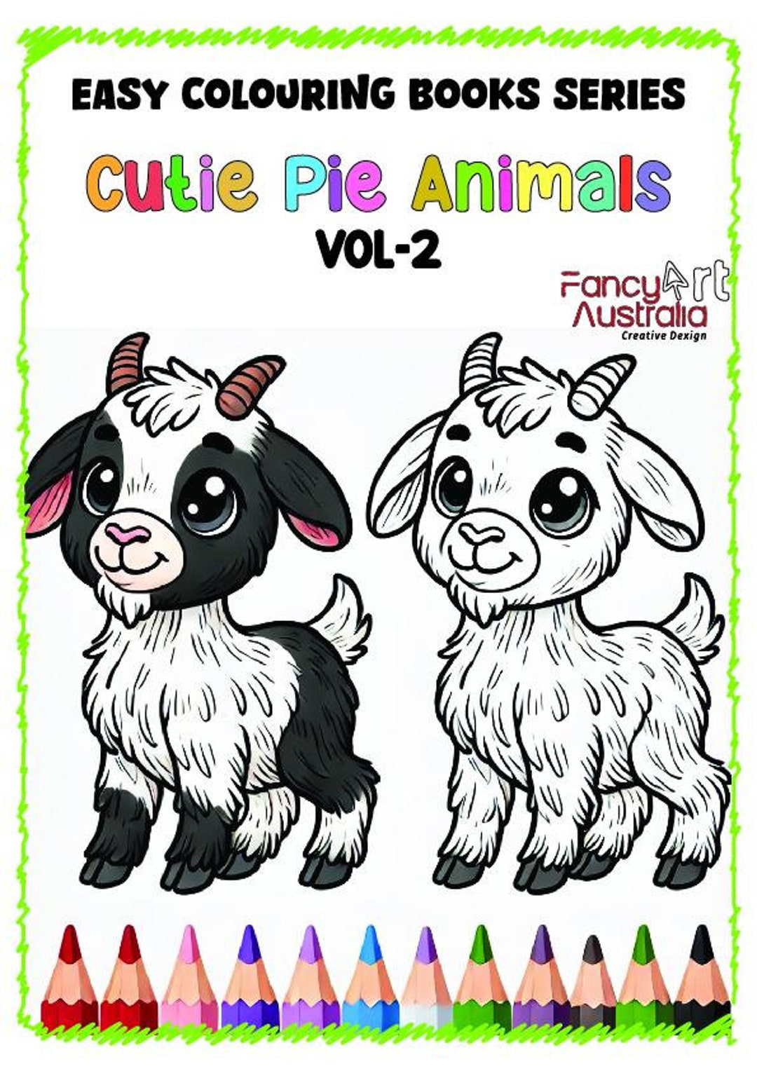 Easy Colouring Books Series - Cutie Pie Animals - VOL 2 (20 Pages) - Etsy