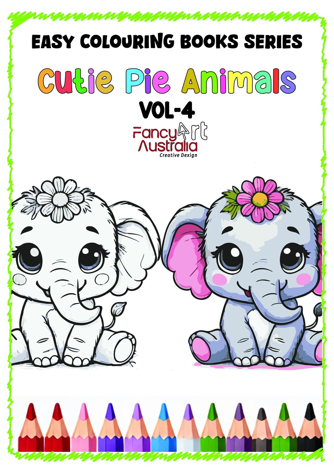 Easy Colouring Books Series - Cutie Pie Animals - VOL 4 (20 Pages) - Etsy