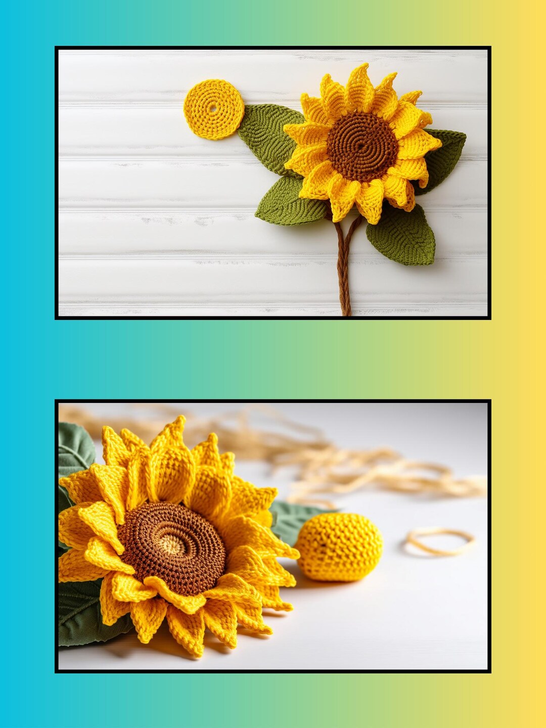 Sunflower Bouquet Patter, Flower Crochet PDF Pattern. - Etsy