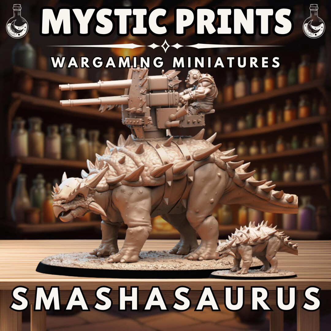 Smashasaurus - 3D Printed Resin Mini - Base Included Sized Appropriate ...