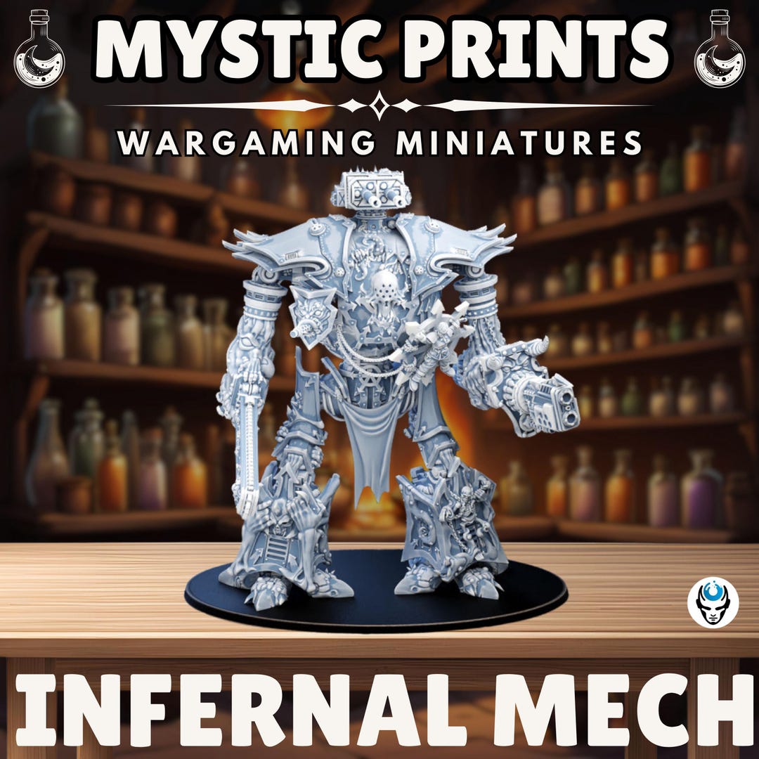Infernal Mech - 3D Printed Resin Mini - Base Included Sized Appropriate ...
