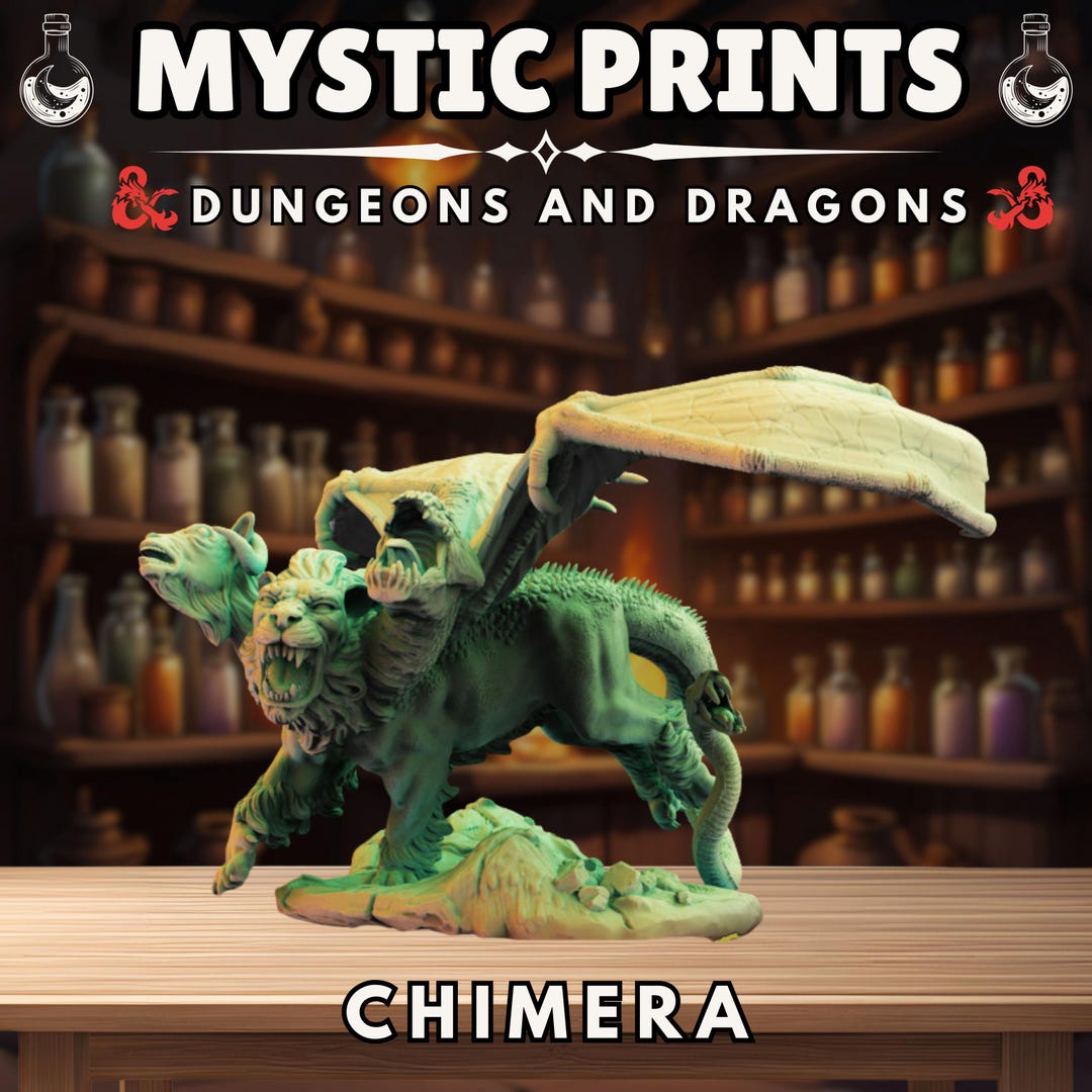 Chimera - 3D Printed Resin Mini - Dungeons and Dragons - Etsy