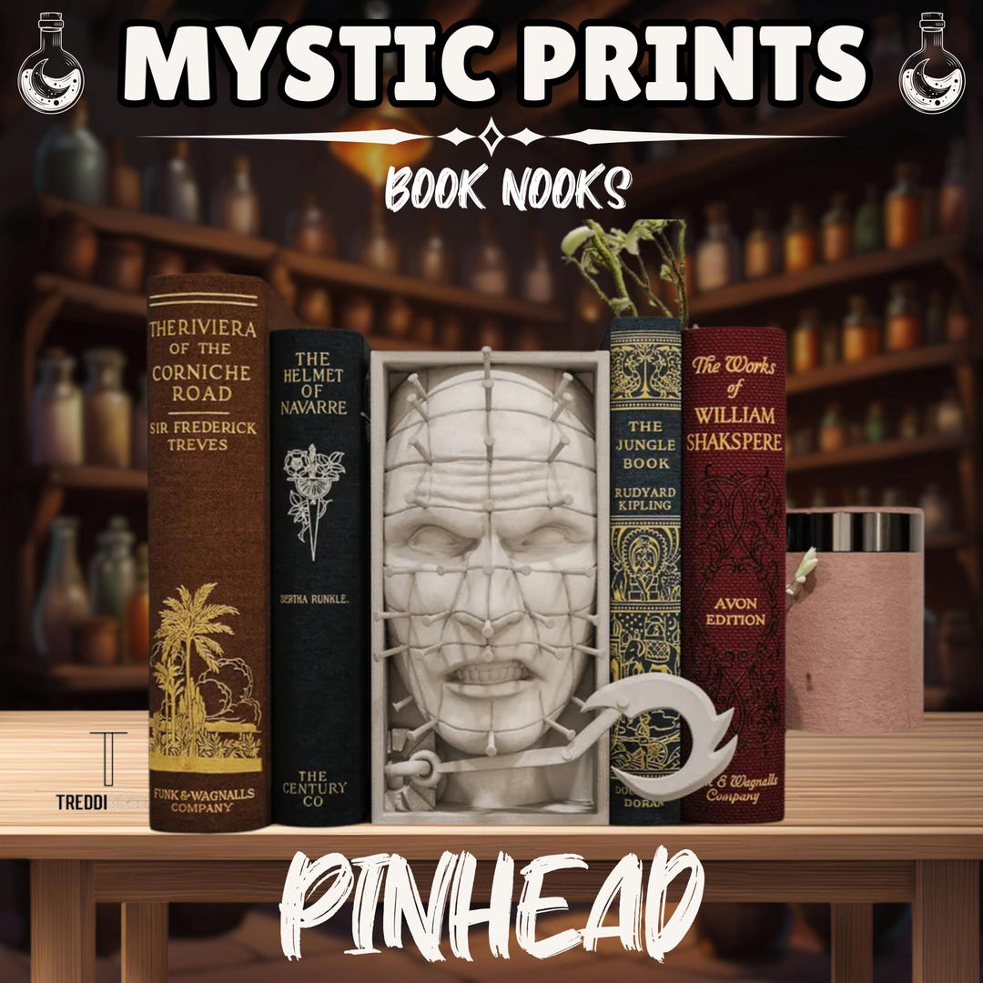 Pinhead - Book Nook - FDM 3D Printed - Two Size Options - Optional Hand ...