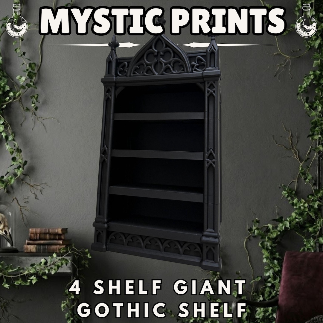 Large Gothic Wall Shelf - 4-tier Cathedral Display Case - 3D Printed - Etsy
