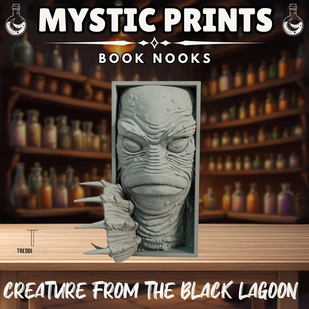 Creature From the Black Lagoon Book Nook - FDM 3D Printed - Two Size ...