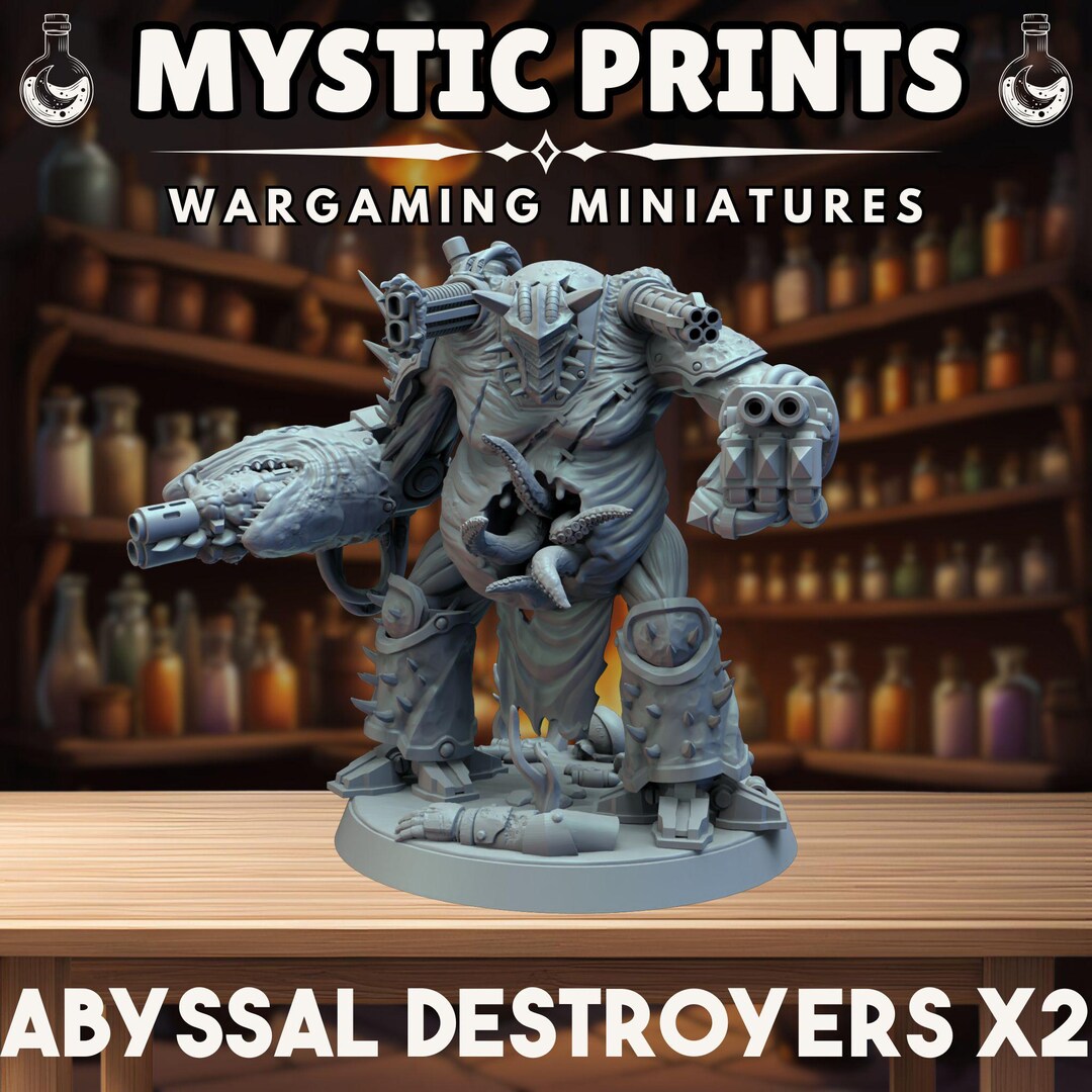 Abyssal Destroyers X2 - 3D Printed Resin Mini - Base Included Sized ...