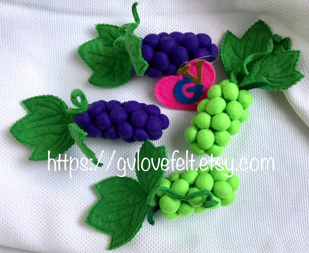 Grape Montessori Play Food . Felt Fruits Grape . Decor Felt Grape ...