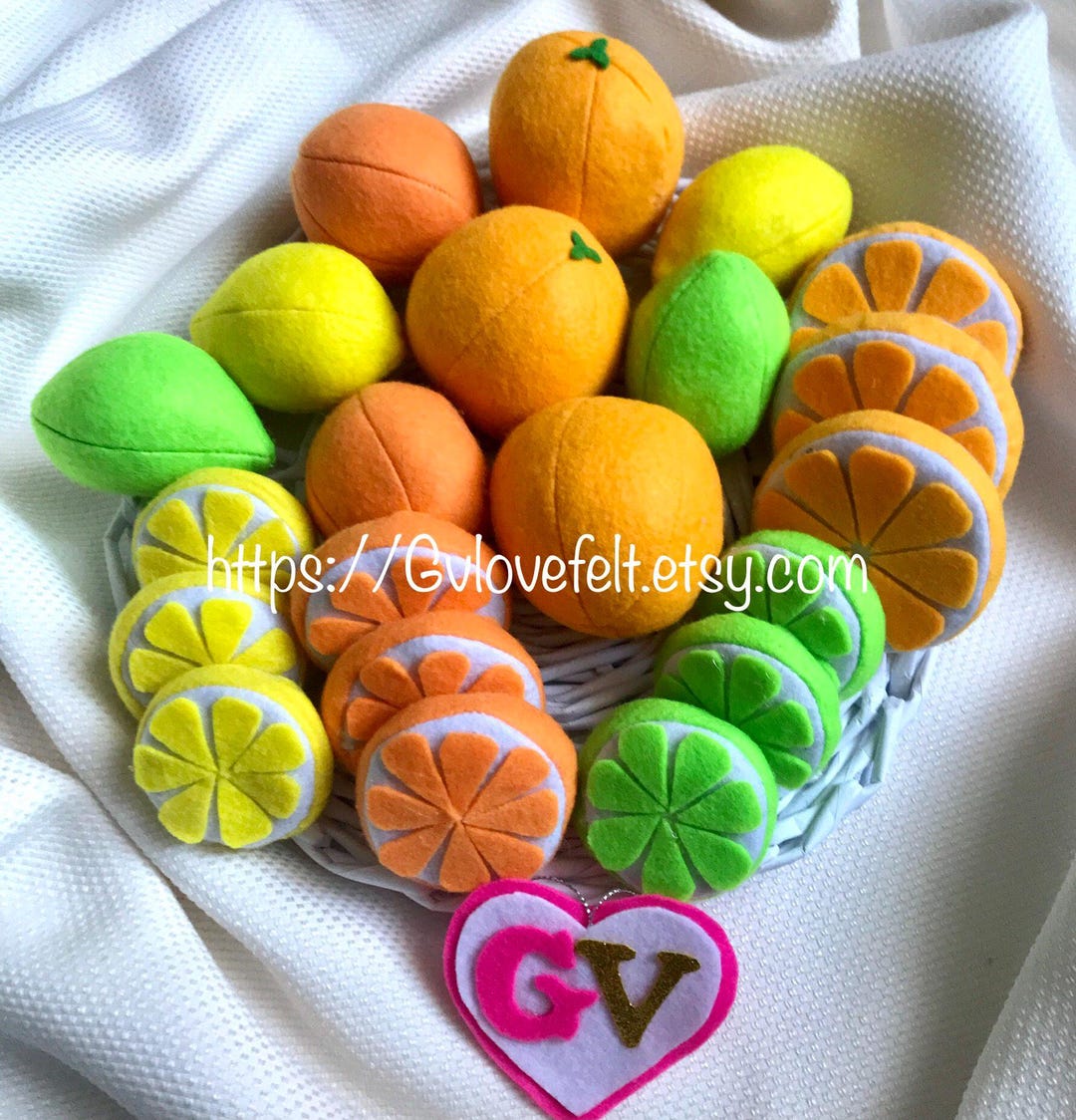 Felt Food Fruits Tangerine Orange Lemon Lime Game Pieces of Fruit of ...