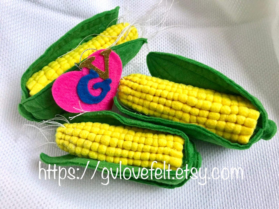 Felt Corn /felt Yellow Corn With Green Leaves /baby Toy for 12 Months ...