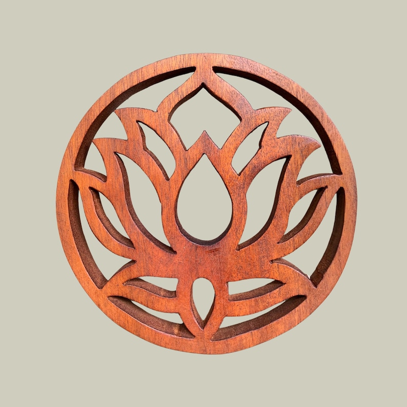 Lotus Flower Wall Decor, Wooden Lotus Flower, Wall Hanging, Wood ...