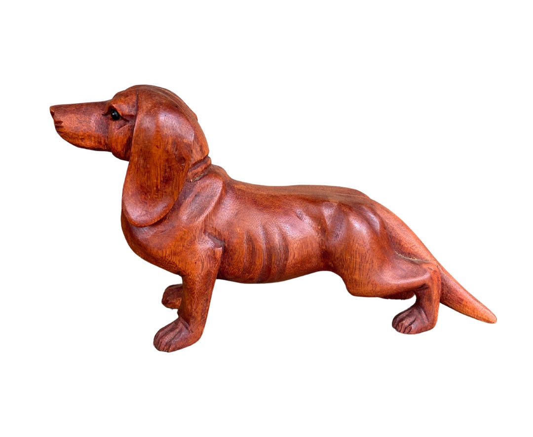 Escultura de perro de madera de 14", figura de perro, madera de animal ...