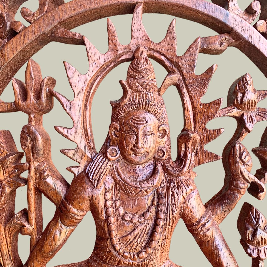 Shiva Wall Decor, Wood Carving, Wall Hanging, Shiva Decor, Lord ...