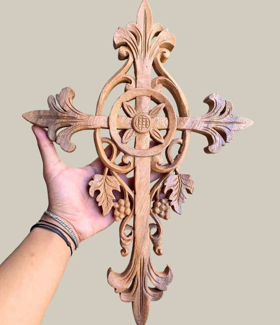 Wooden Cross Wall Decor, Wall Figurine, Wall Art, Wood Carving ...