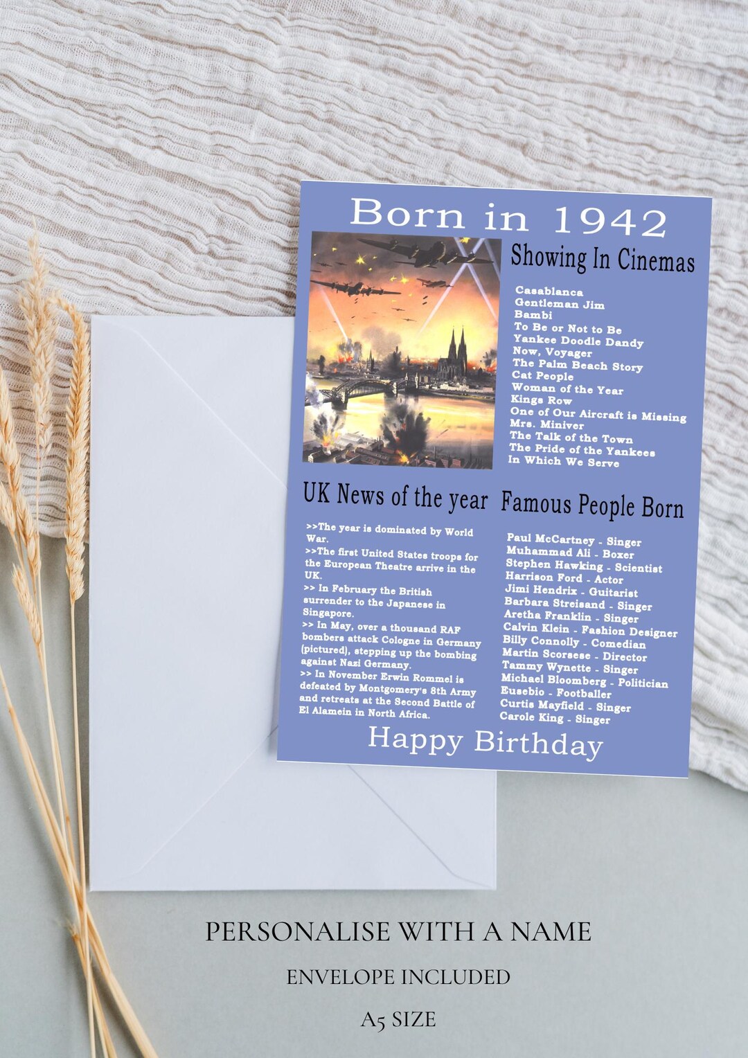 1942 Birthday Card - Etsy