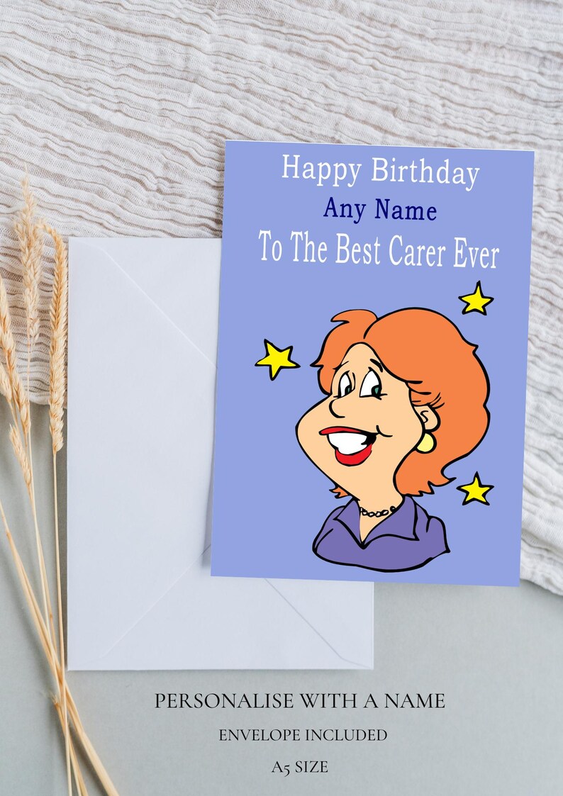 Carer Birthday Card - Etsy