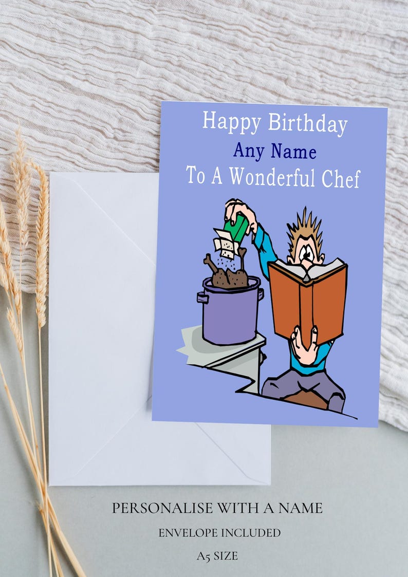 Chef Birthday Card - Etsy