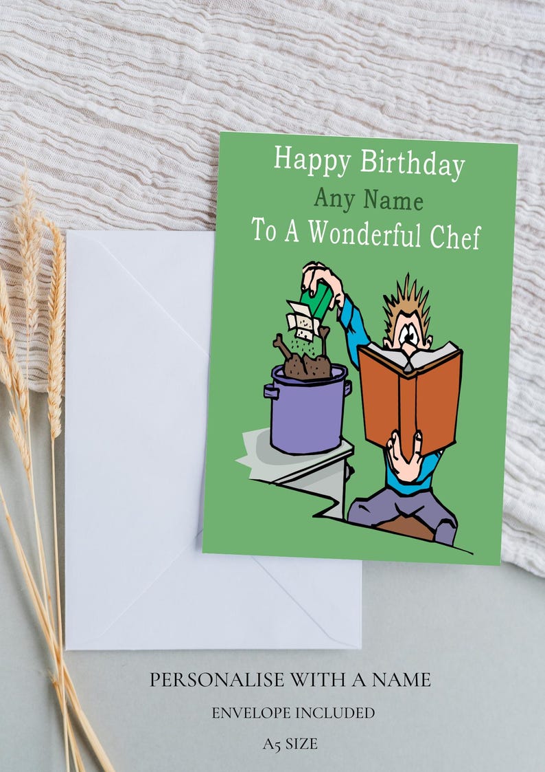 Chef Birthday Card - Etsy