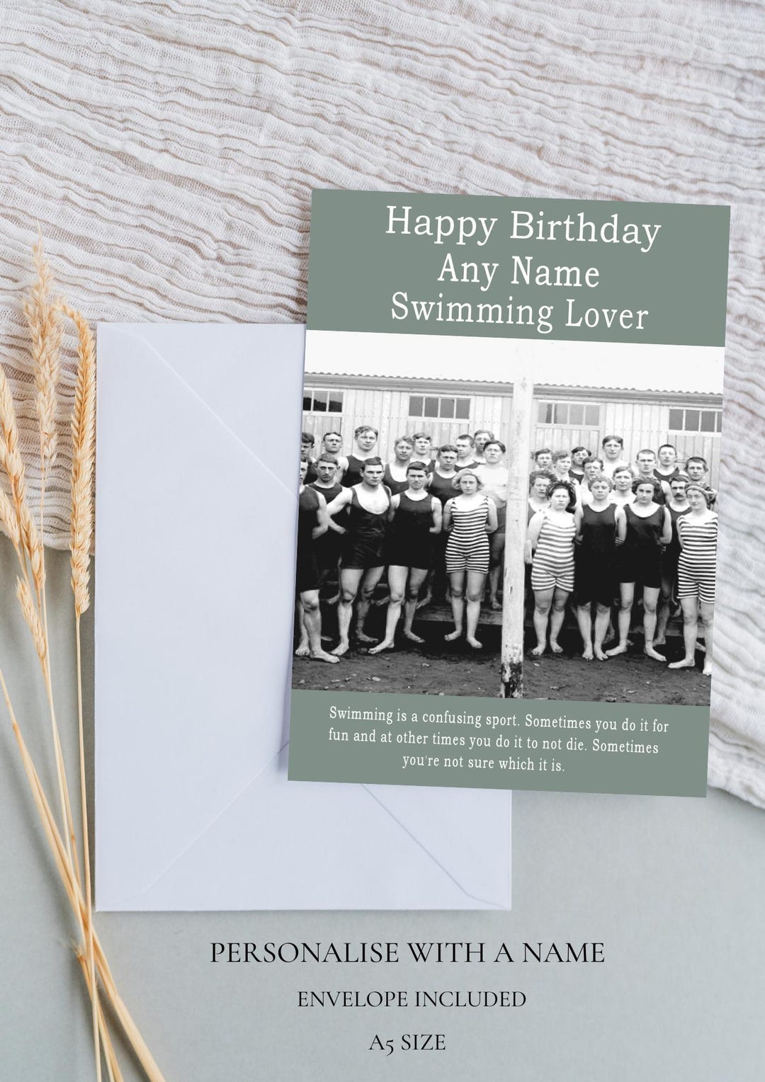 Swimming Birthday Card - Etsy