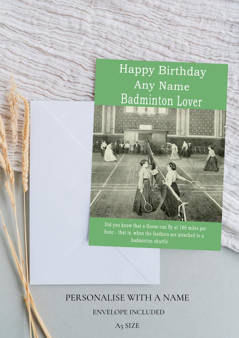 Badminton Birthday Card - Etsy
