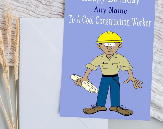 Warehouse Worker Birthday Card, Construction Birthday Card, Builder ...